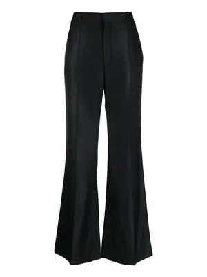Chloé Wool And Silk-blend Trousers - Black