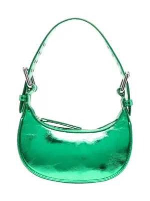 By Far Mini Soho Metallic Leather Shoulder Bag - Green