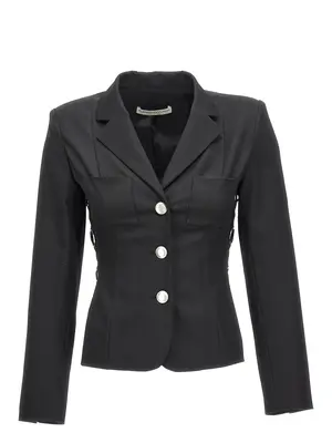 Alessandra Rich Single-breasted Blazer - Black