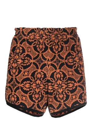 MARINE SERRE Printed Running Shorts - Orange