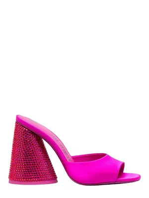 Attico Luz Crystal-embellished Mules - Fuchsia