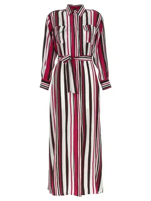 Kiton Striped Silk Shirt Dress - Multicolor