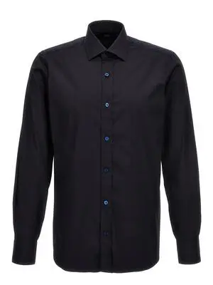 BARBA NAPOLI Poplin Shirt - Blue