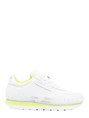 E 'CLAT Emporio Armani Logo Leather Sneakers - Green