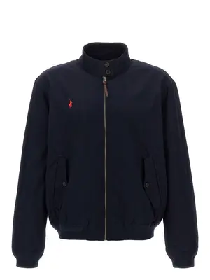 Polo Ralph Lauren Logo Embroidery Bomber Jacket - Blue