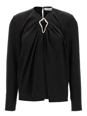 LANVIN Metallic Detail Blouse - Black