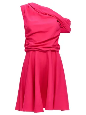 Rochas Draping Neckline Dress - Fuchsia
