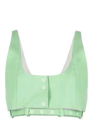 GANNI Organic Cotton Cropped Top - Verde Acqua