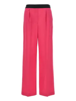 MSGM Pleated Wool Pants - Fuchsia