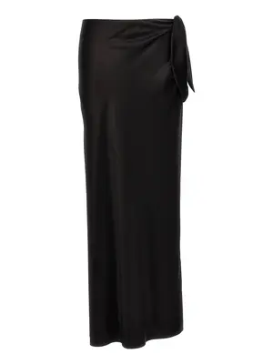 Saint Laurent Knot Maxi Skirt - Black