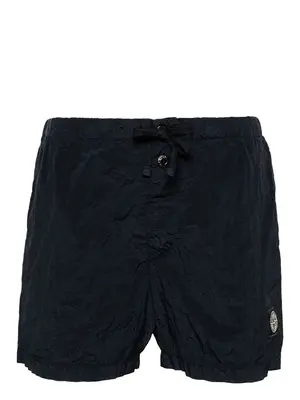 Stone Island Logo Nylon Swim Shorts Blue