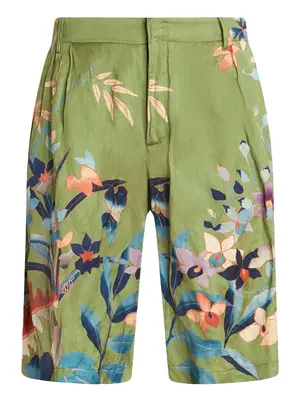 Etro Printed Deck Shorts - Green