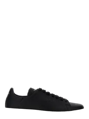 TOM FORD Logo Leather Sneakers - White/black