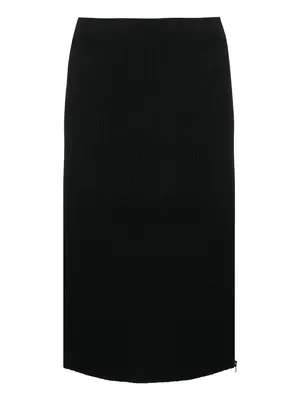 TOM FORD Zipped Ribbed Silk Skirt - Black