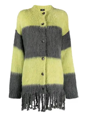 Etro Striped Wool Blend Cardigan - Yellow