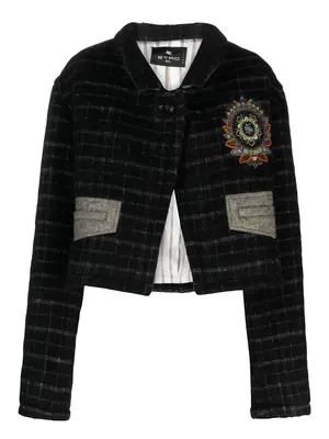 Etro Wool-blend Cropped Jacket - Black