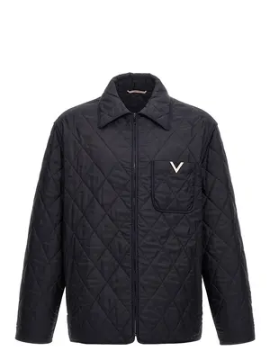 Valentino Garavani V Detail' Quilted Jacket - Blue