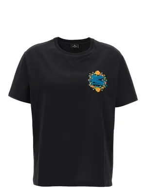 Etro Logo Embroidery T-shirt - Black