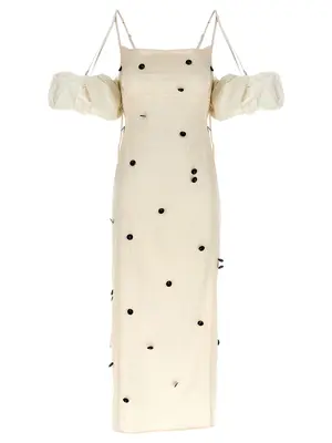 Jacquemus La Robe Chouchou Midi Dress - White/black