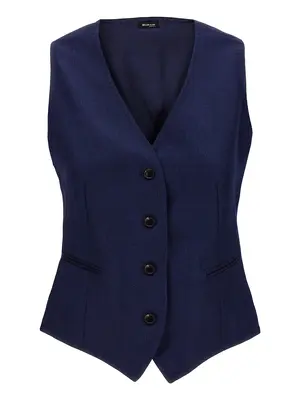 Kiton Silk Cashmere Vest - Blue