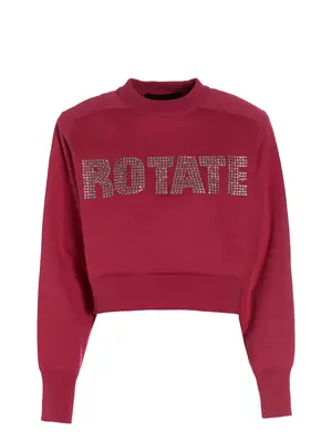 ROTATE BY BIRGER CHRISTENSEN Firm Rhinestone Sweatshirt - Fuchsia