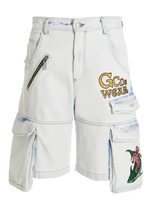 Gcds Ultracargo' Bermuda Shorts - Light Blue