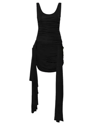 MUGLER Draped Mini Dress - Black