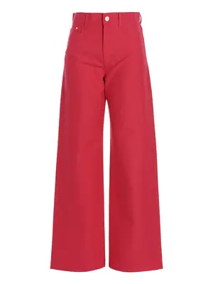 WANDLER Flare Wide Leg Trousers - Fuchsia