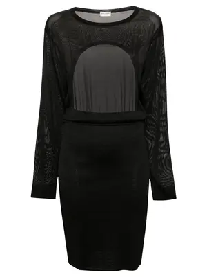 Saint Laurent Open Back Knitted Dress - Black