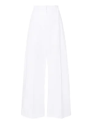 Sportmax Wide Leg Cotton Trousers - White