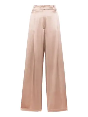 Max Mara Satin Wide Leg Trousers - Brown