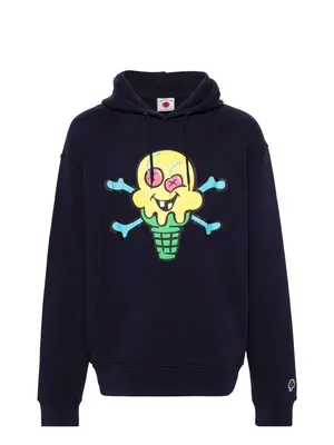 ICECREAM Cones&bones Printed Hoodie - Blue