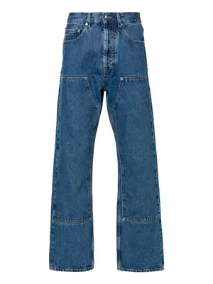 Palm Angels Monogram Denim Jeans - Blue