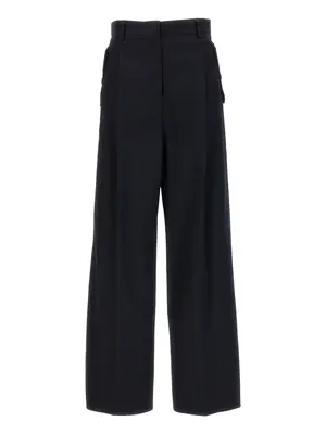 LANVIN Loose Leg Front Pleat Pants - Blue