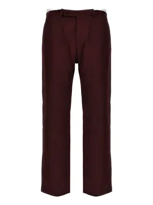 Martine Rose Rolled Waistband Trousers - Bordeaux