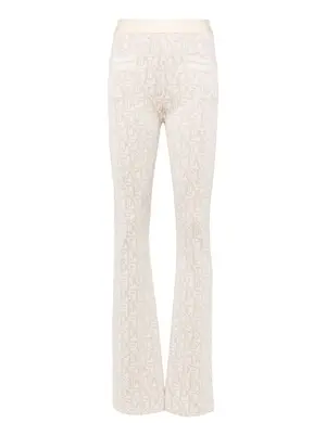 Palm Angels Monogram Jacquard Knit Trousers - White