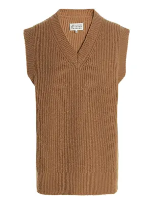 MAISON MARGIELA V-neck Vest - Beige