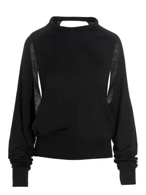 RAMAEL Cut-out Insert Top Sweater - Black