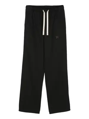 Palm Angels Monogram Cotton-blend Trousers - Black