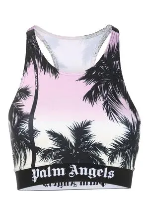 Palm Angels Pink Sunset Logo Sport Top - Purple