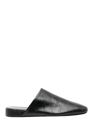 Balenciaga Cosy Bb Leather Slippers - Black