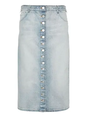 COURREGES Denim Midi Skirt - Clear Blue