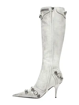 Balenciaga Le Cagole Leather Boots - White
