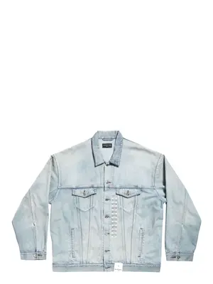Balenciaga Sticker Denim Jacket - Clear Blue