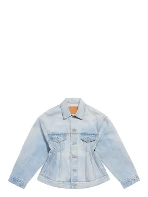 Balenciaga Hourglass Denim Jacket - Clear Blue