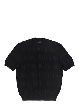 Balenciaga Allover Logo Top - Black