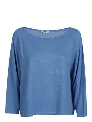 BASE Name Linen Boat Neck Sweater - Clear Blue