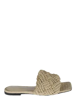 Bottega Veneta Lido Leather Sandals - Beige