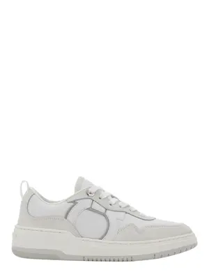 FERRAGAMO Gancini Leather Sneakers - White