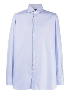 FINAMORE 1925 Striped Cotton Shirt - Blue